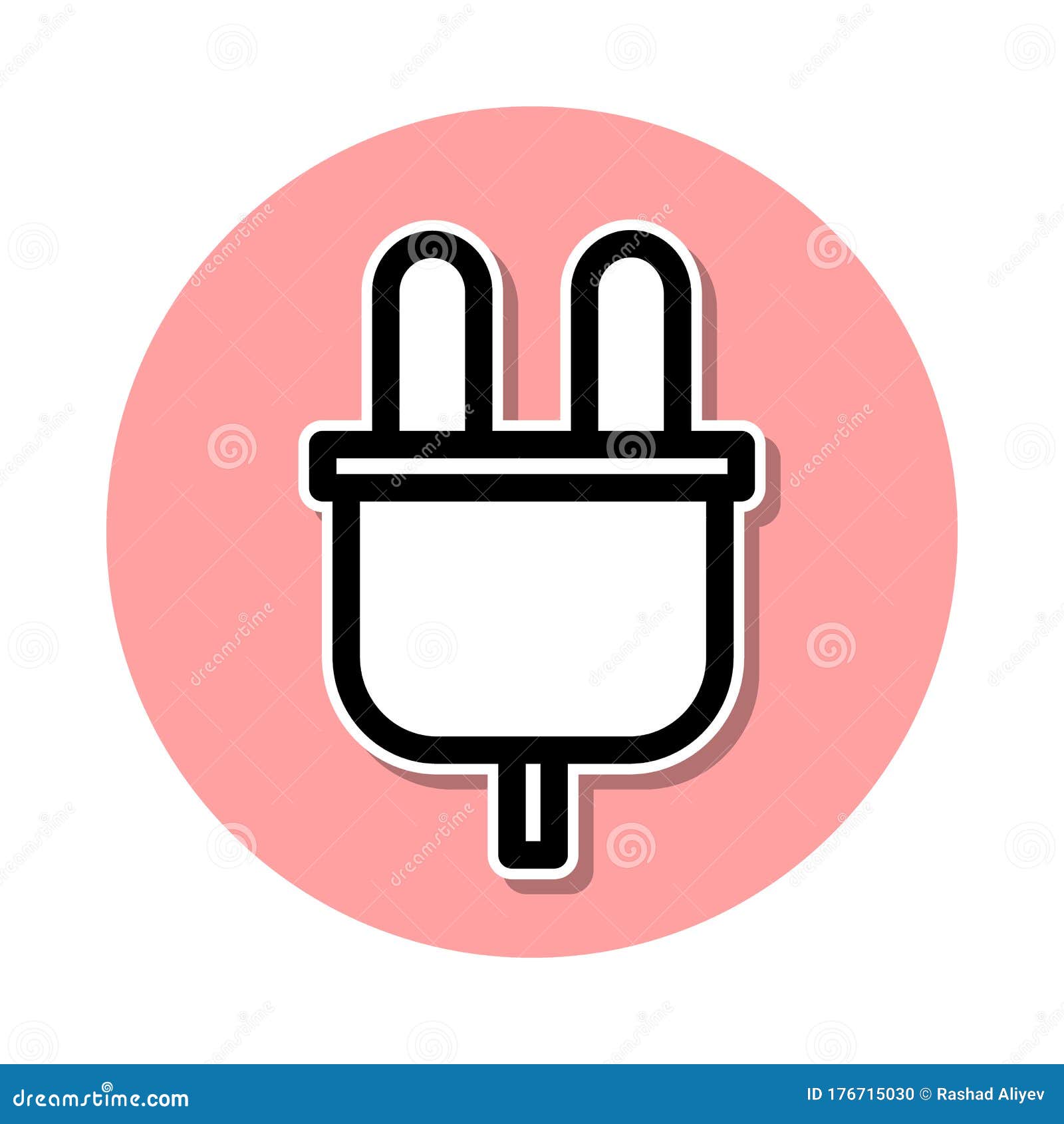 Electrical Plug Sticker Icon. Simple Thin Line, Outline Vector of Web ...