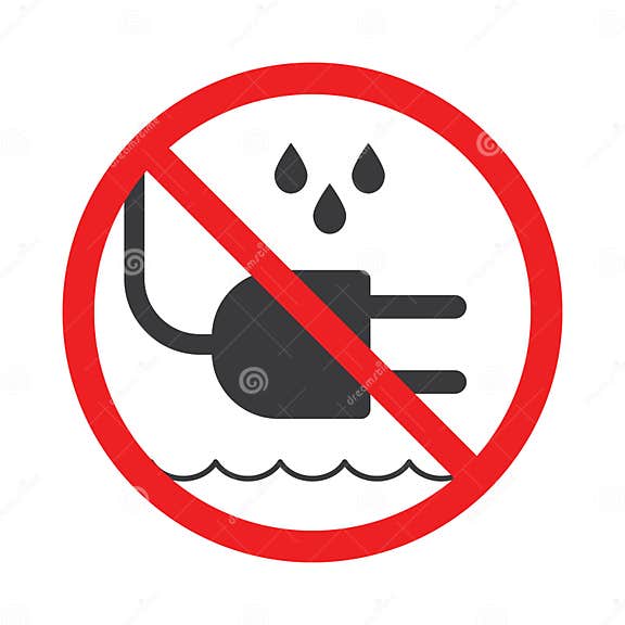 Electrical plug water drop stock vector. Illustration of allowed ...