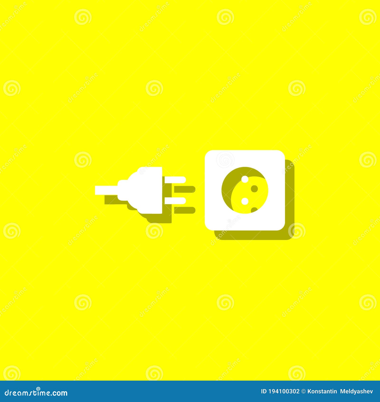 Electrical Plug White Icon with Shadow Stock Illustration ...