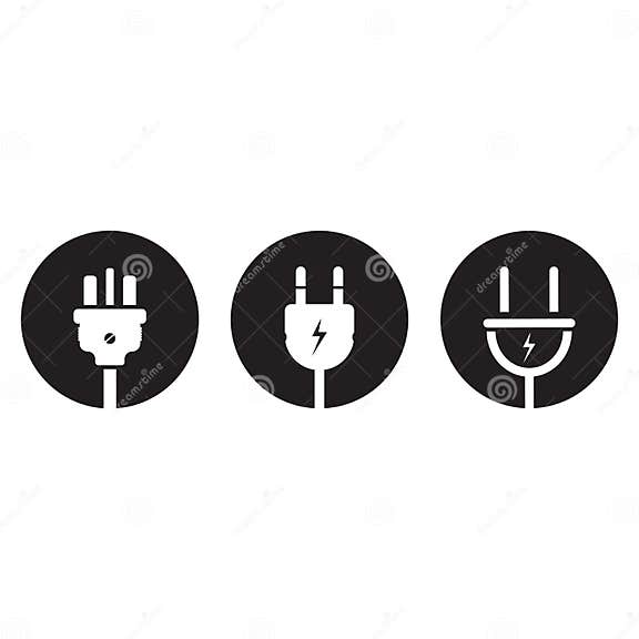Electrical Plugin Icon Logo Vector Flat Design Stock Vector - Illustration of electrical ...