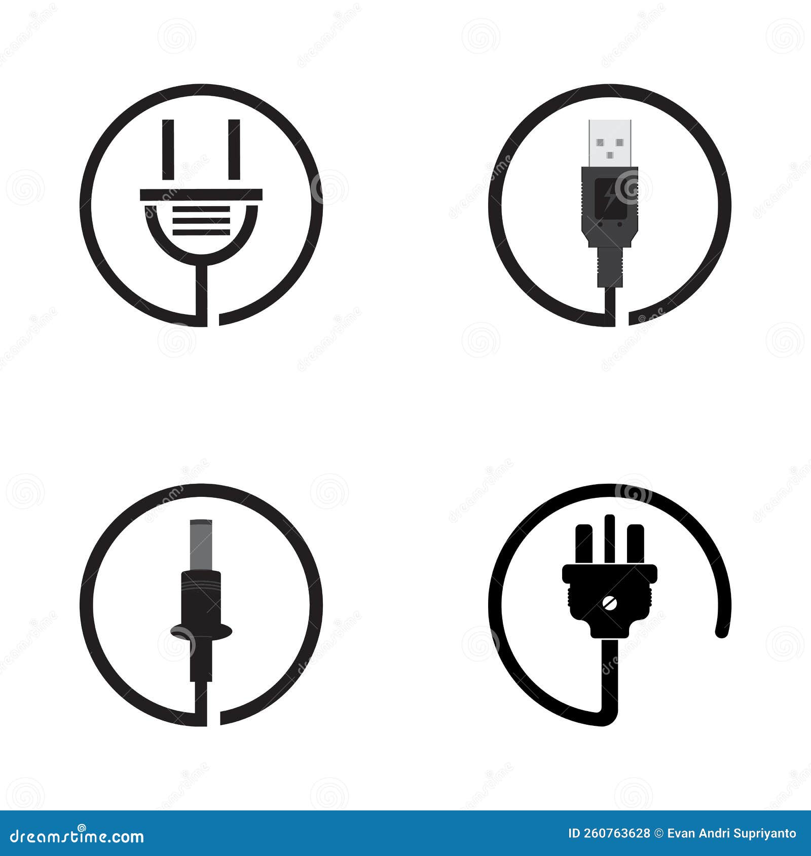 Electrical Plugin Icon Logo Vector Flat Design Stock Vector ...