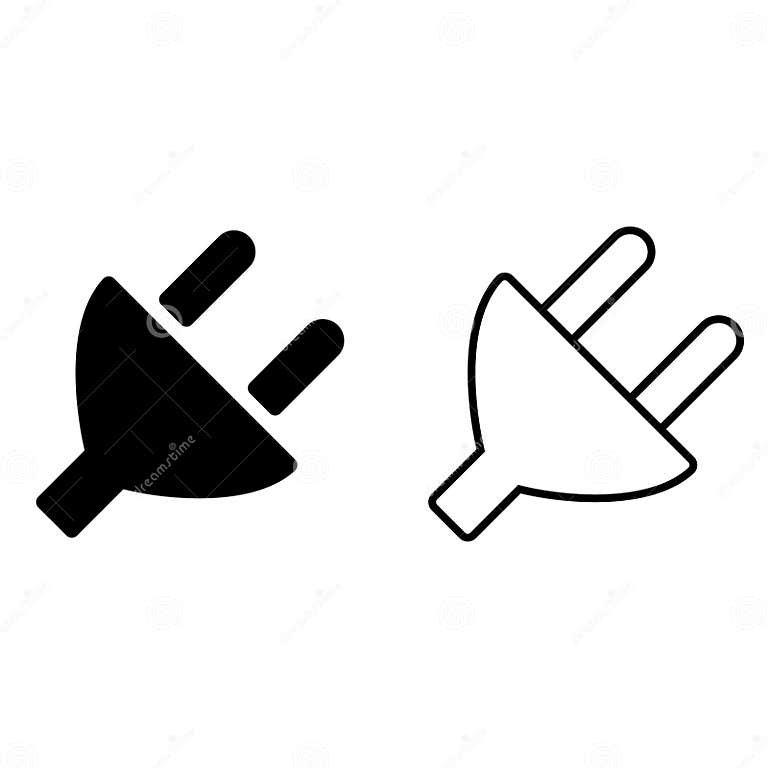 Electrical Plugin Icon Vector Set. Adapter Illustration Sign Collection ...