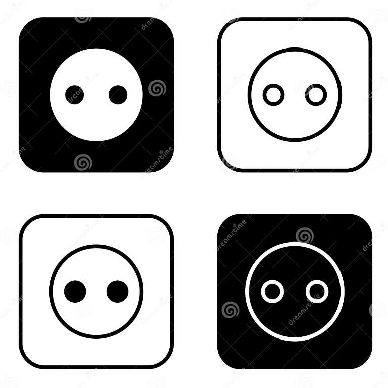 Electrical Plugin Icon Vector Set. Adapter Illustration Sign Collection ...