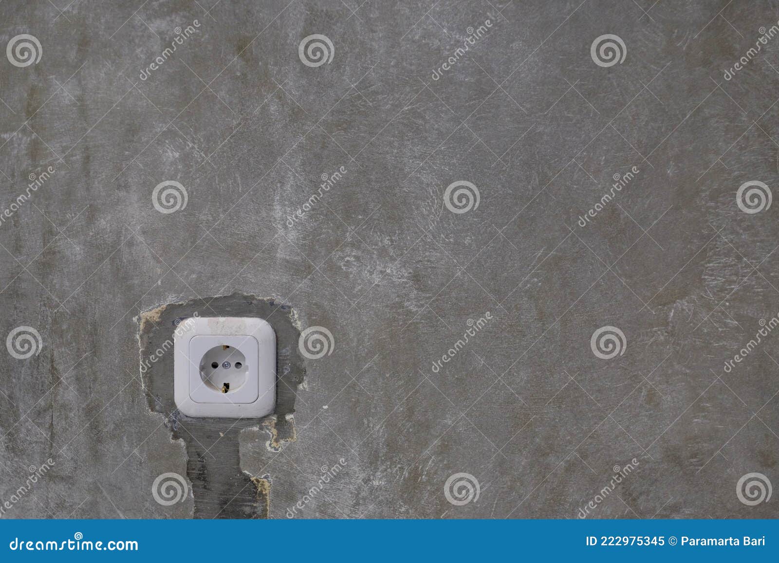 Electrical Plugs Embedded in Gray Walls Stock Image - Image of electric ...