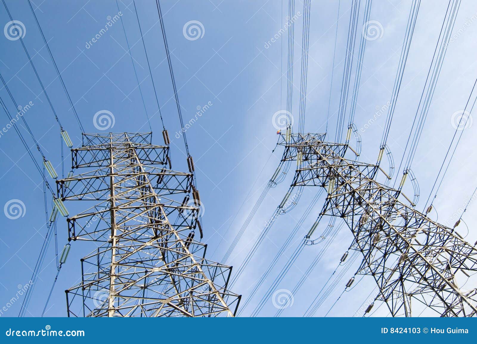 Electrical pole stock image. Image of pole, blue, cable - 8424103