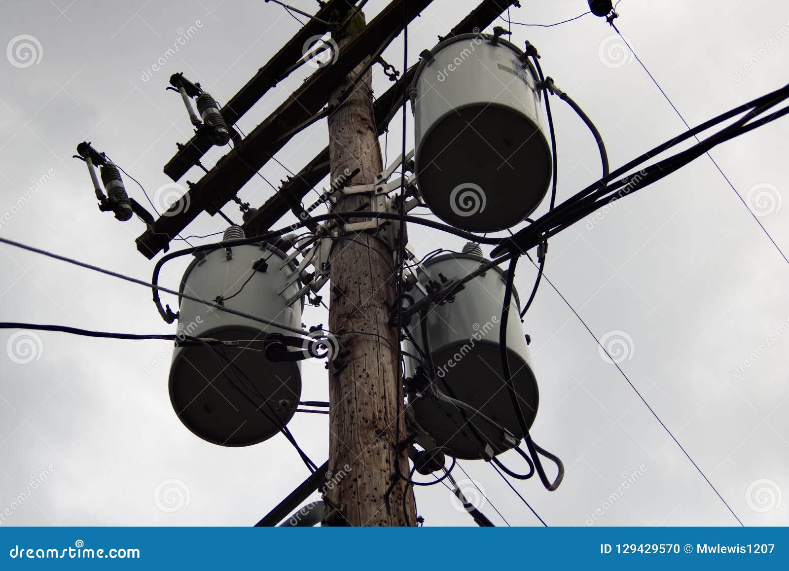 Electrical Pole with Lots of Cables Stock Photo - Image of cables ...