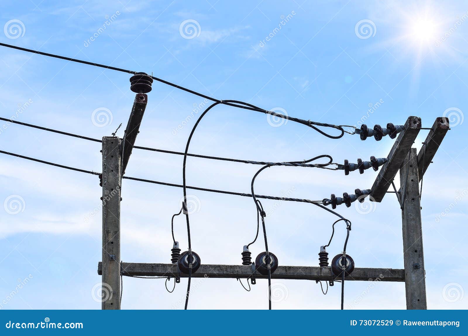 Electrical Poles of High Voltage Stock Image - Image of poles ...