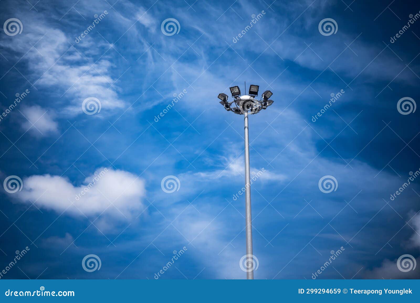 Electrical Poles Of High Voltage In White Cloud And Blue Sky / Electric ...