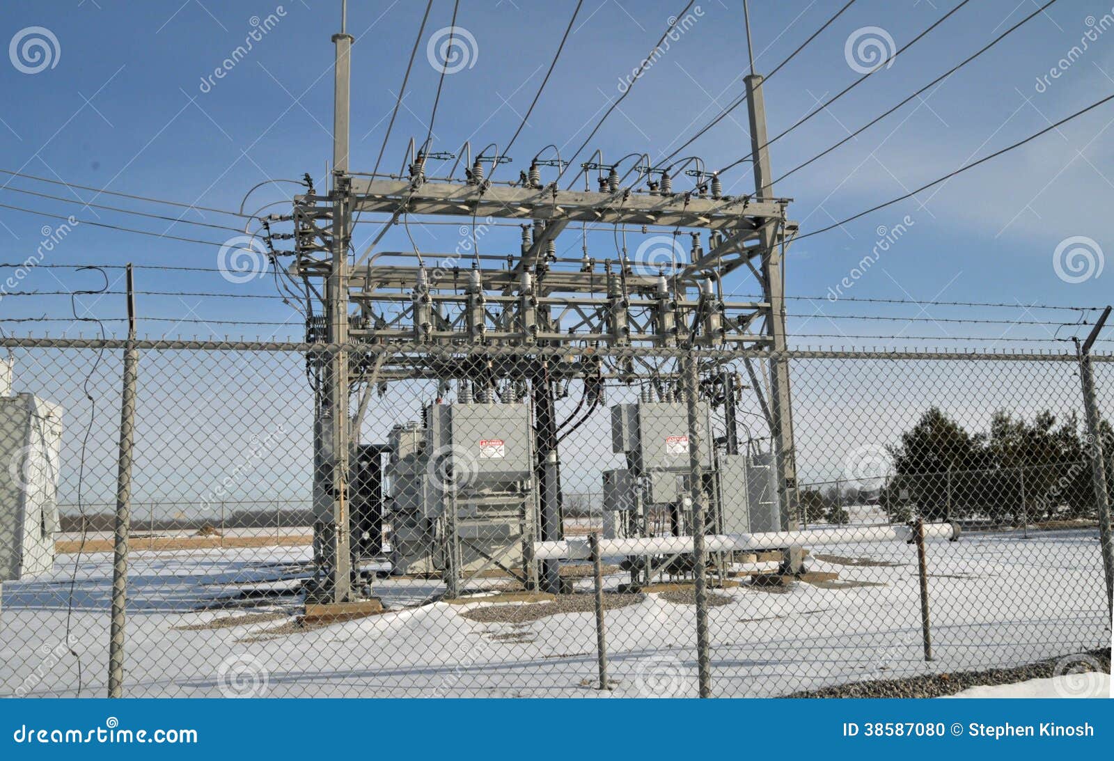 Electrical Poower Distribution Center Stock Photo - Image of fence ...
