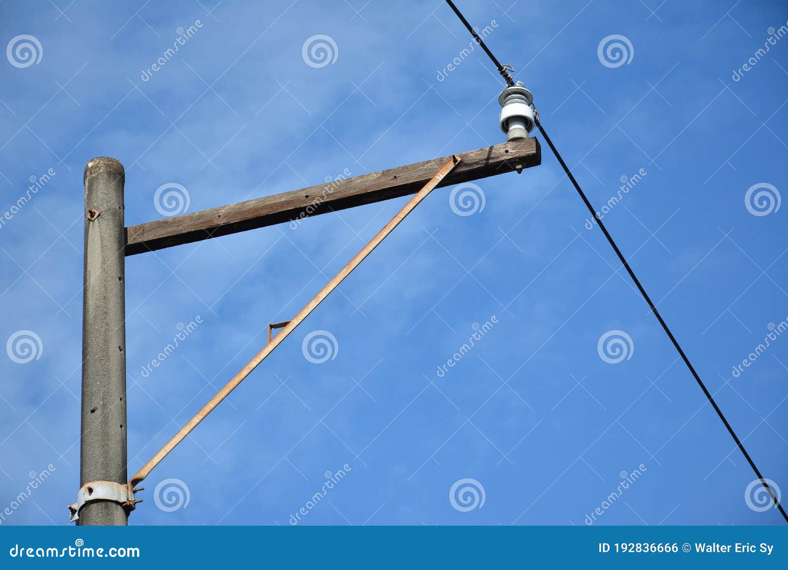 Electrical Post with Cable Wire Stock Photo - Image of pole, electrical ...
