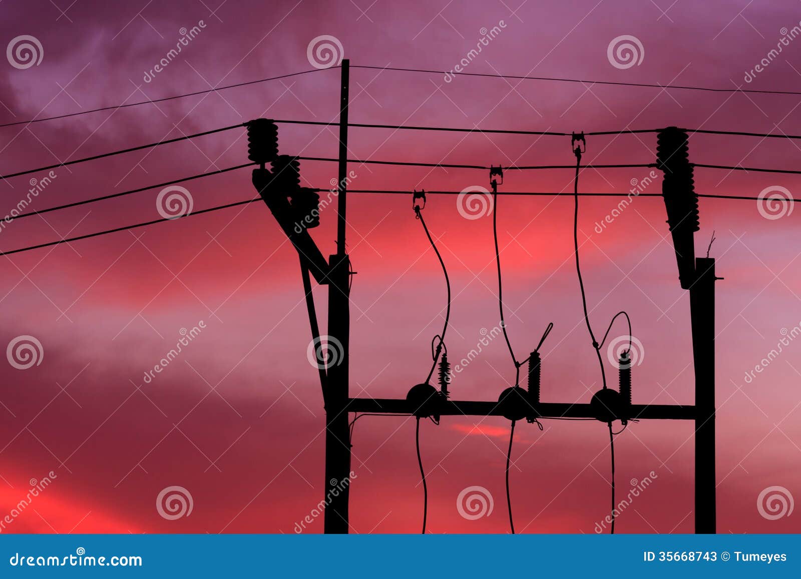 Electrical post stock image. Image of power, line, tall - 35668743