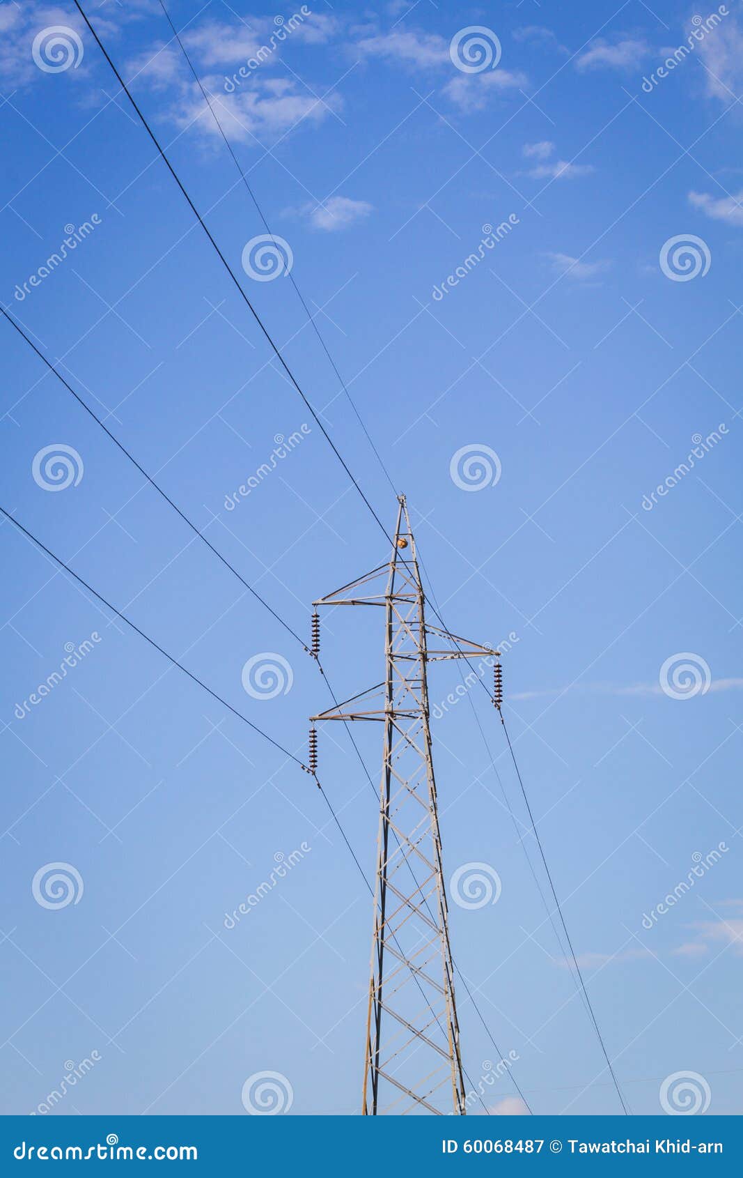 Electrical Post by the Road with Power Line Cables, Stock Image - Image ...