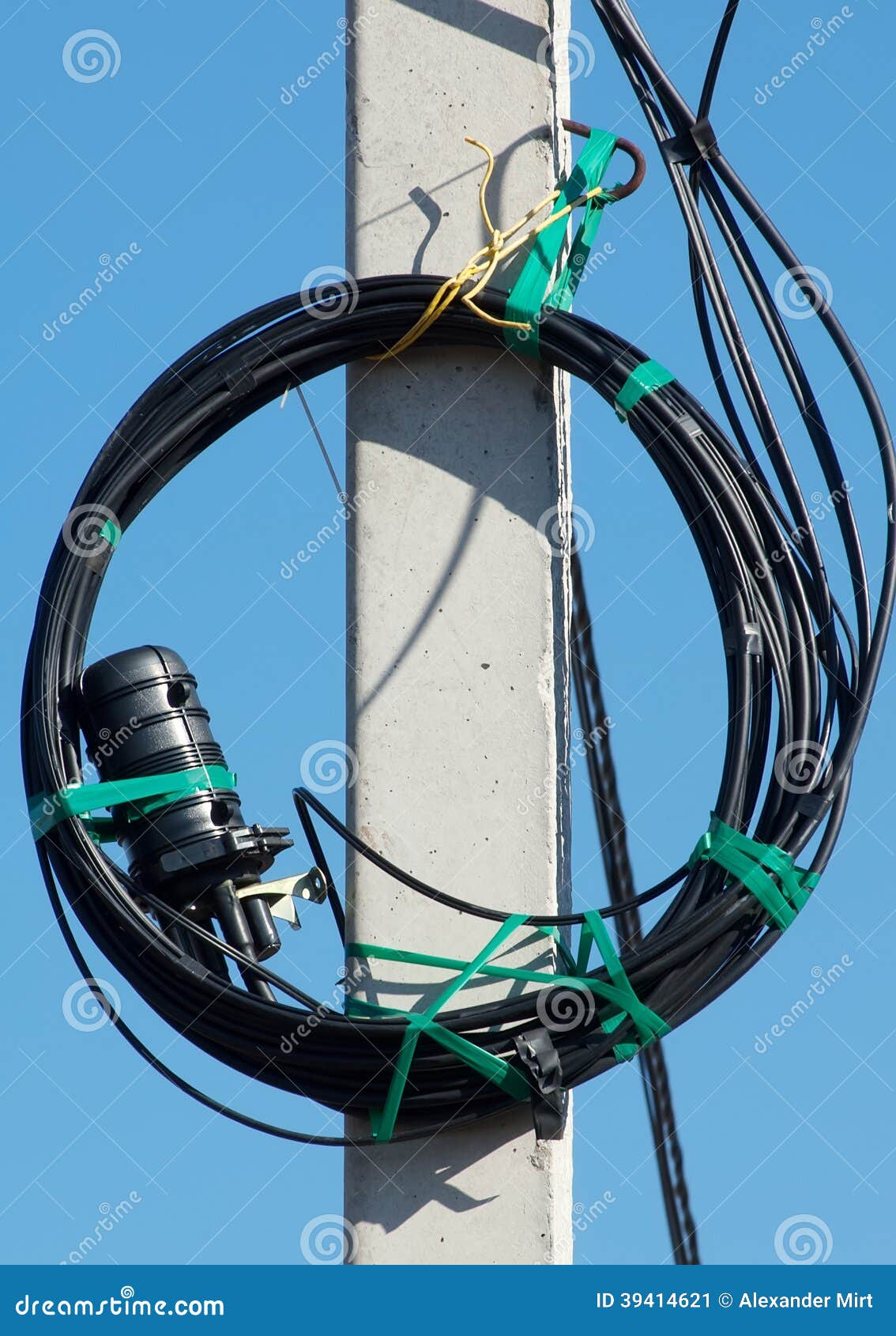 Electrical post with wires stock image. Image of wire - 39414621