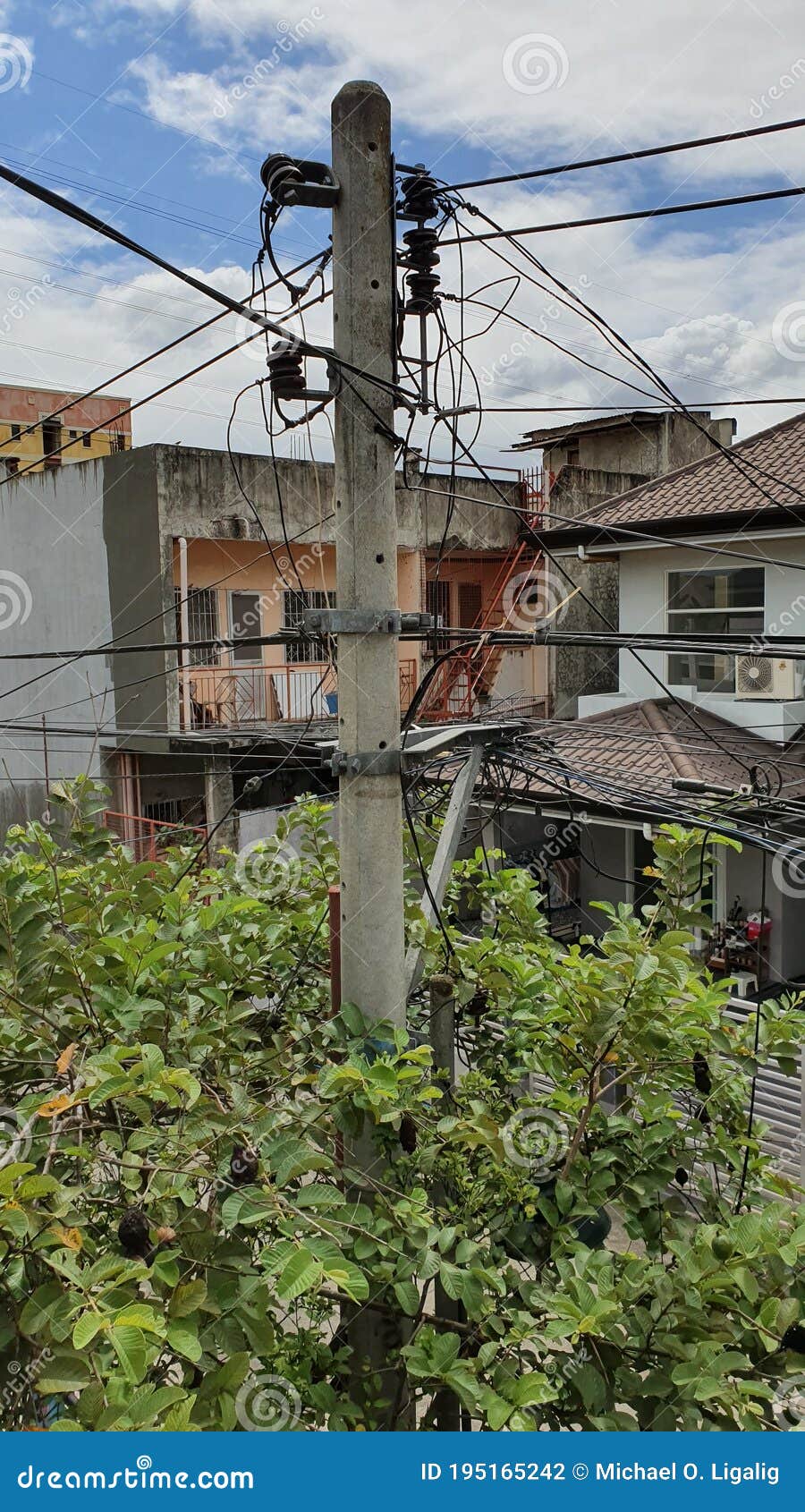 Electrical Post and Wiring in Residential House Area Stock Photo ...