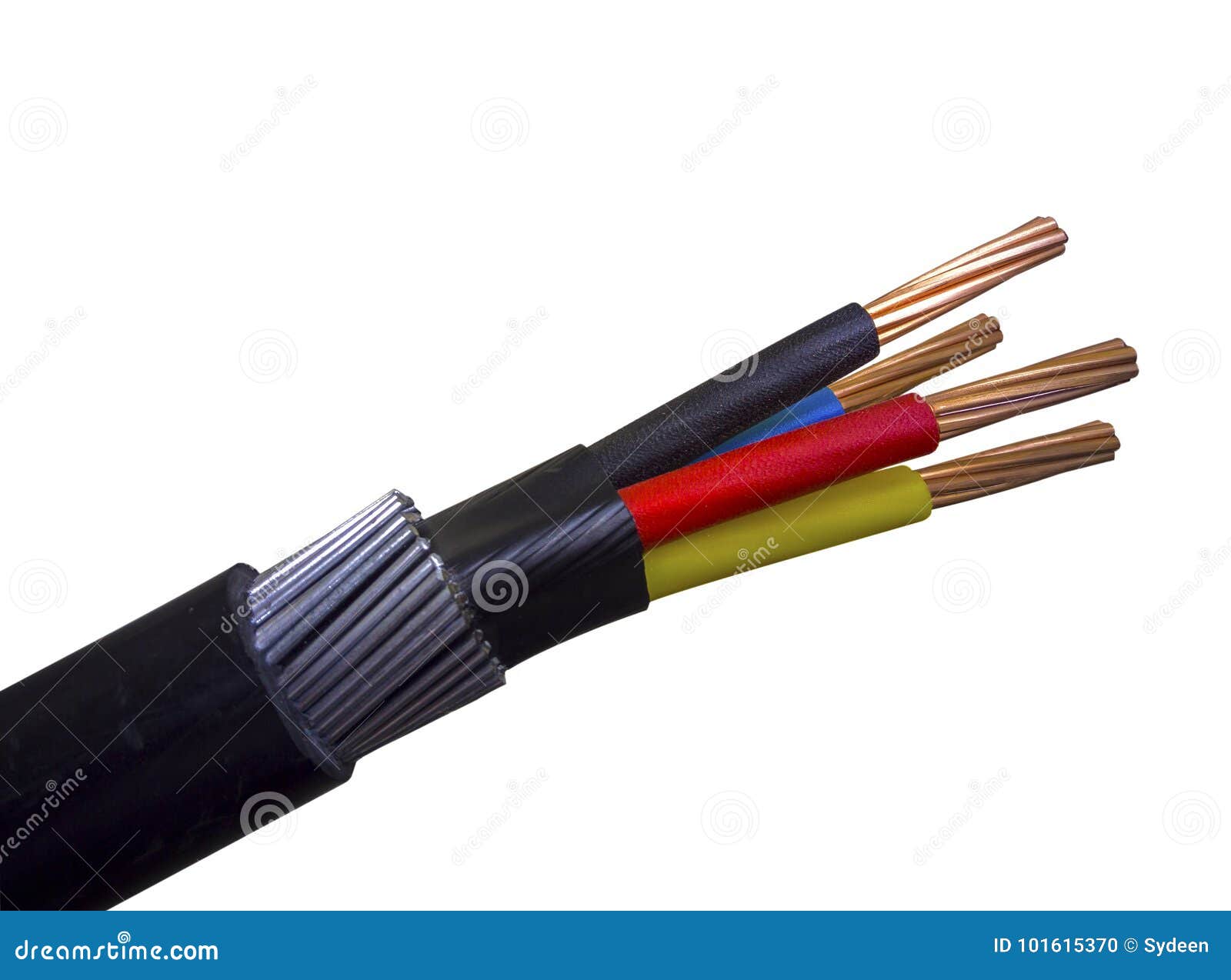 Electrical Power Armored Cable Stock Photo - Image of supply, blue ...