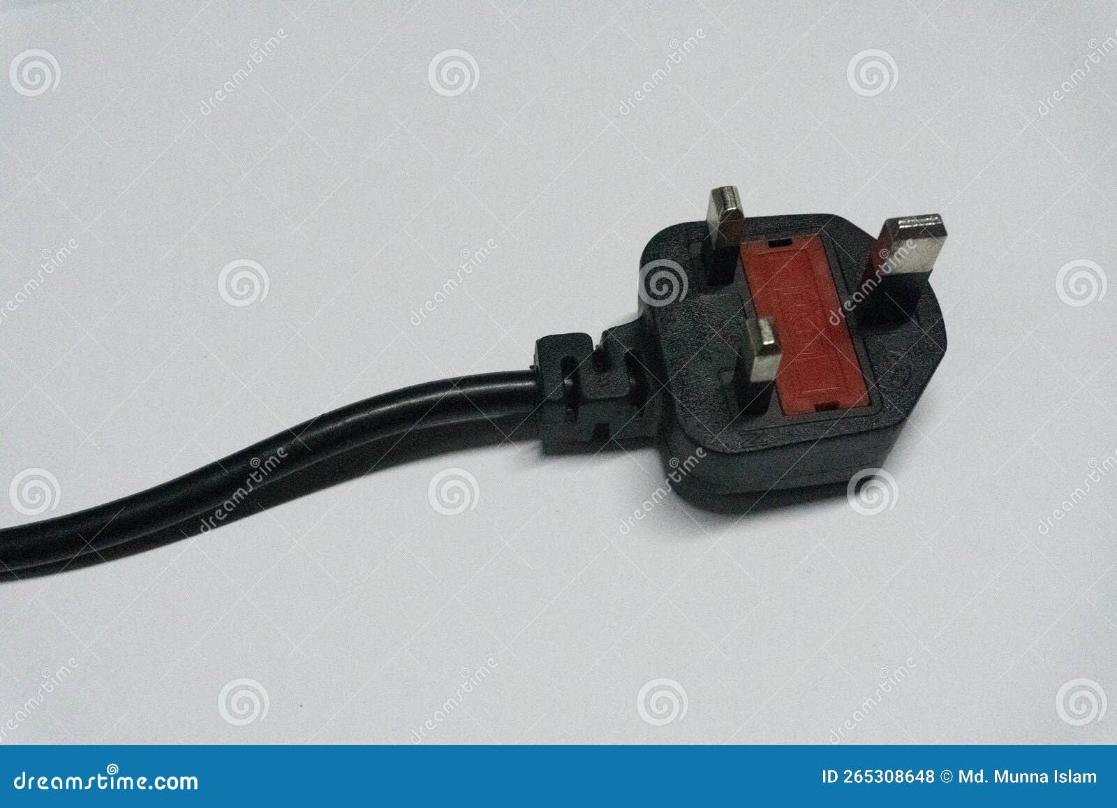 Electrical Power Cable with EU Plug. Object is on White Background ...