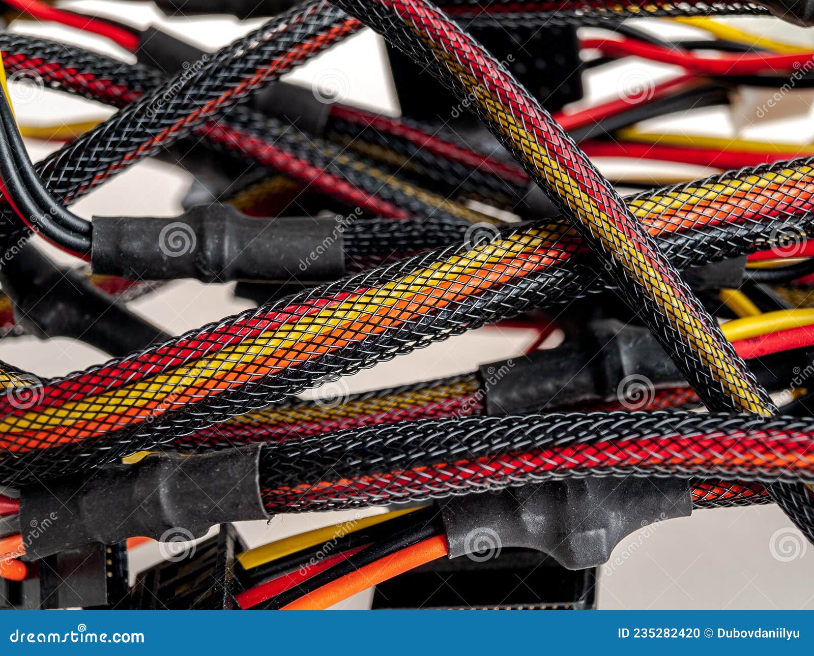 Electrical Power Cables, Braided, Power Wires, Close-up, Connecting ...