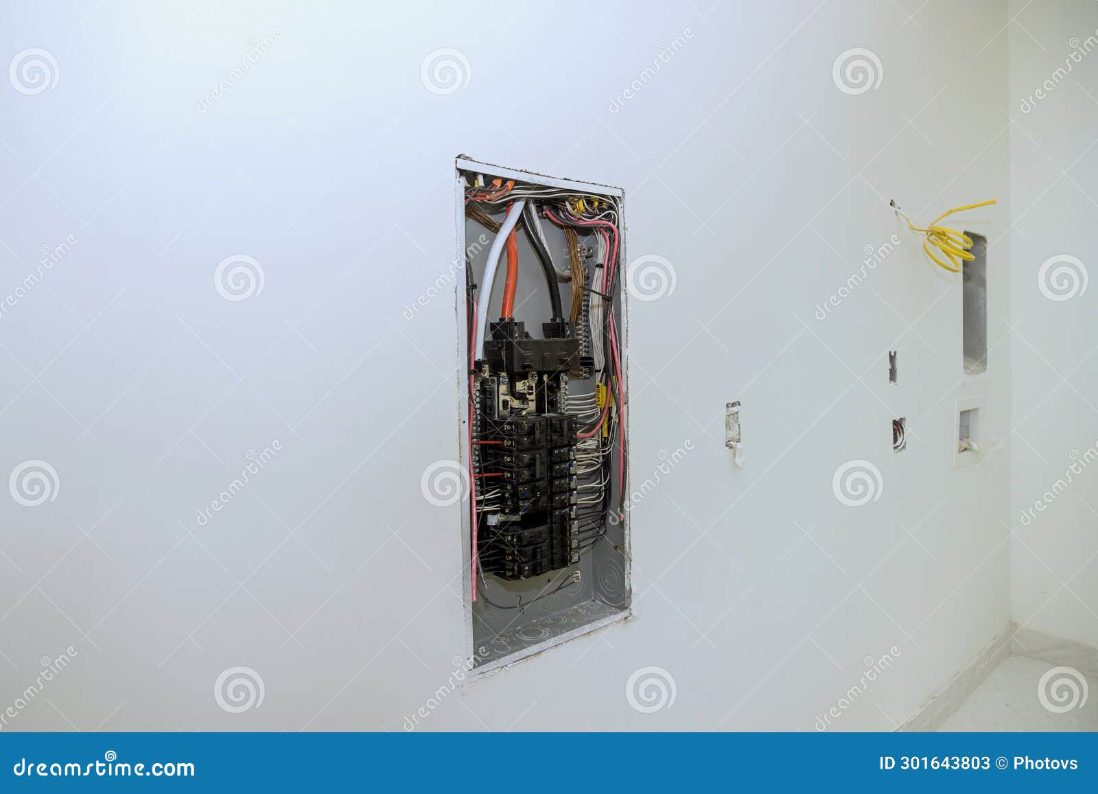 Electrical Power Control Panel Switch Box is Mounted To Wooden Frame ...