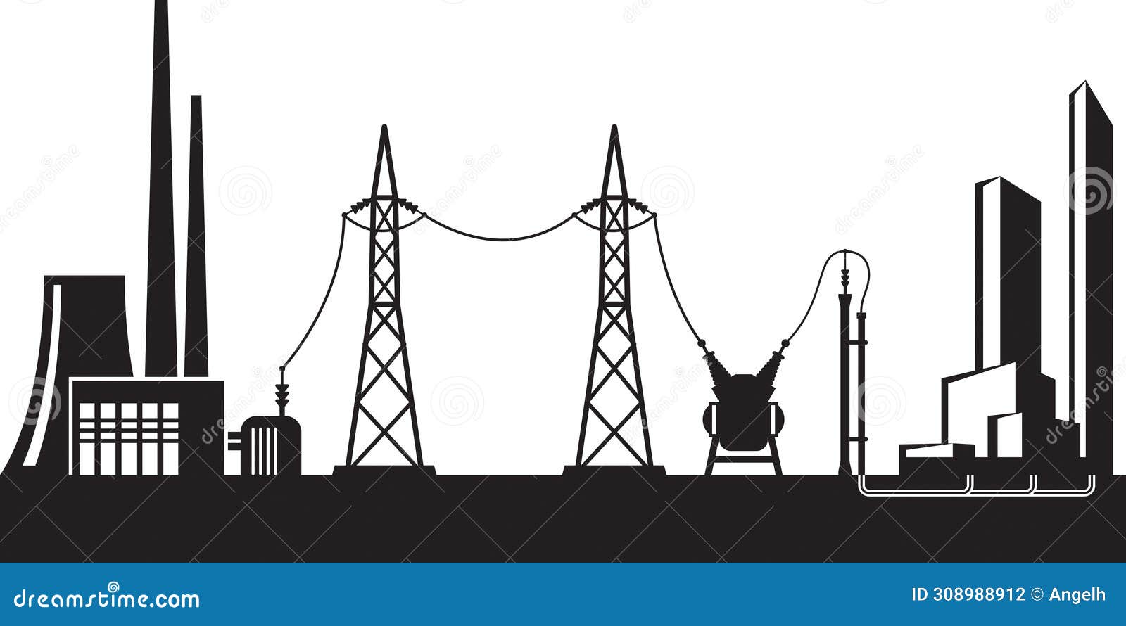 Electrical power grid stock vector. Illustration of home - 308988912