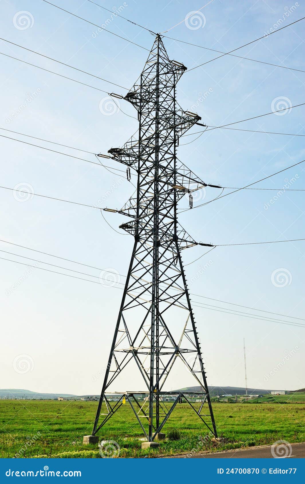 Power line tower isolated stock photo. Image of voltage - 24700870