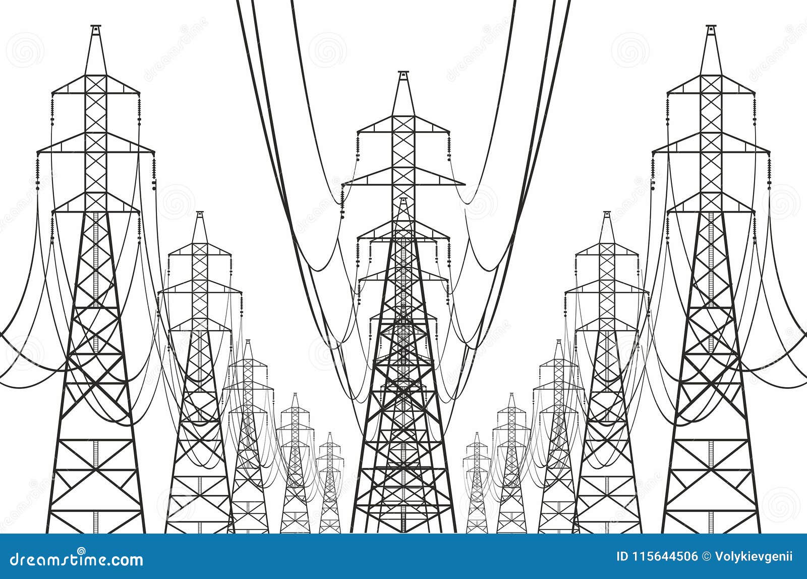 Electrical power lines stock vector. Illustration of power - 115644506