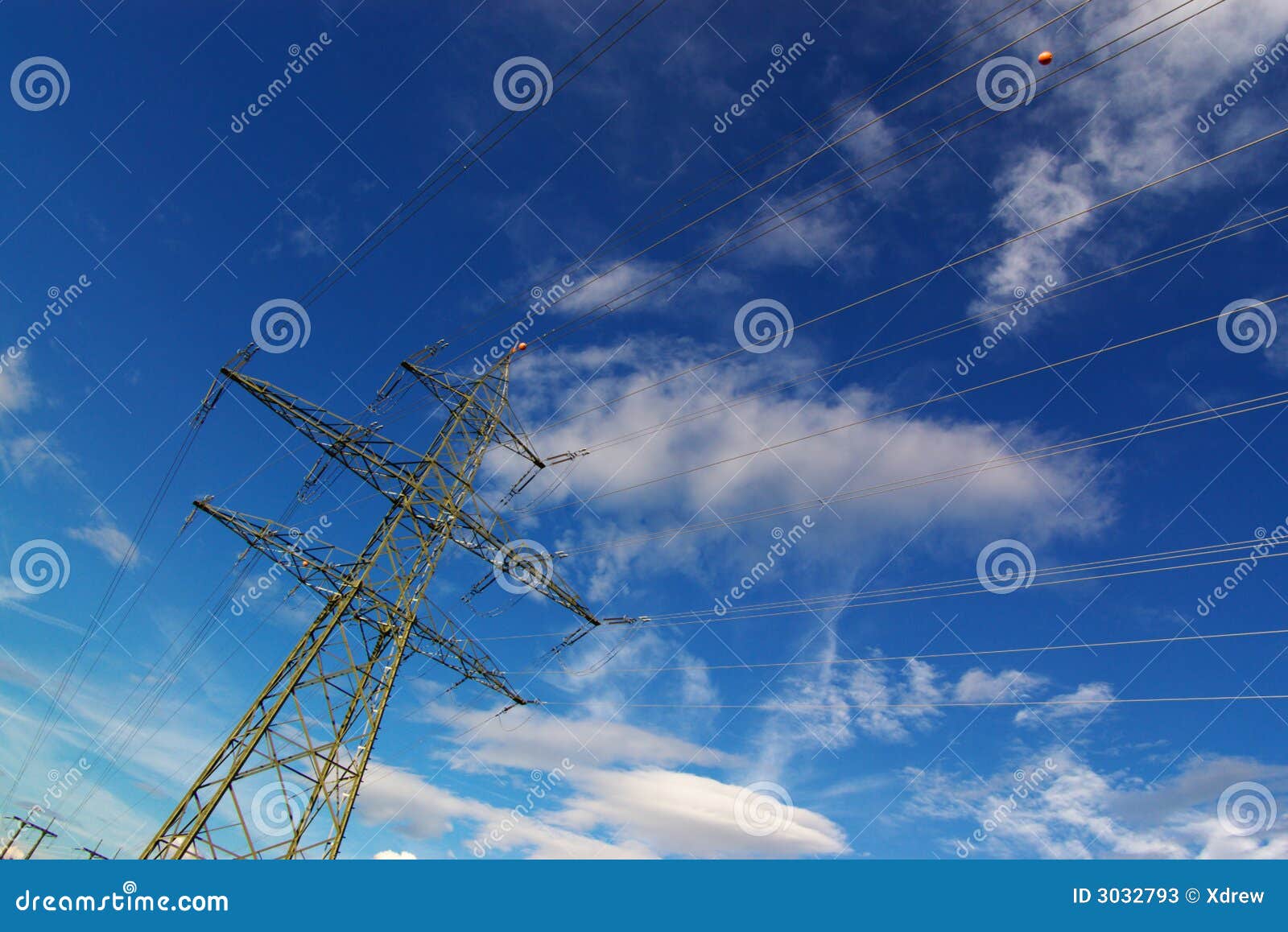 Electrical Power Lines in Sky Stock Image - Image of frame, generation ...