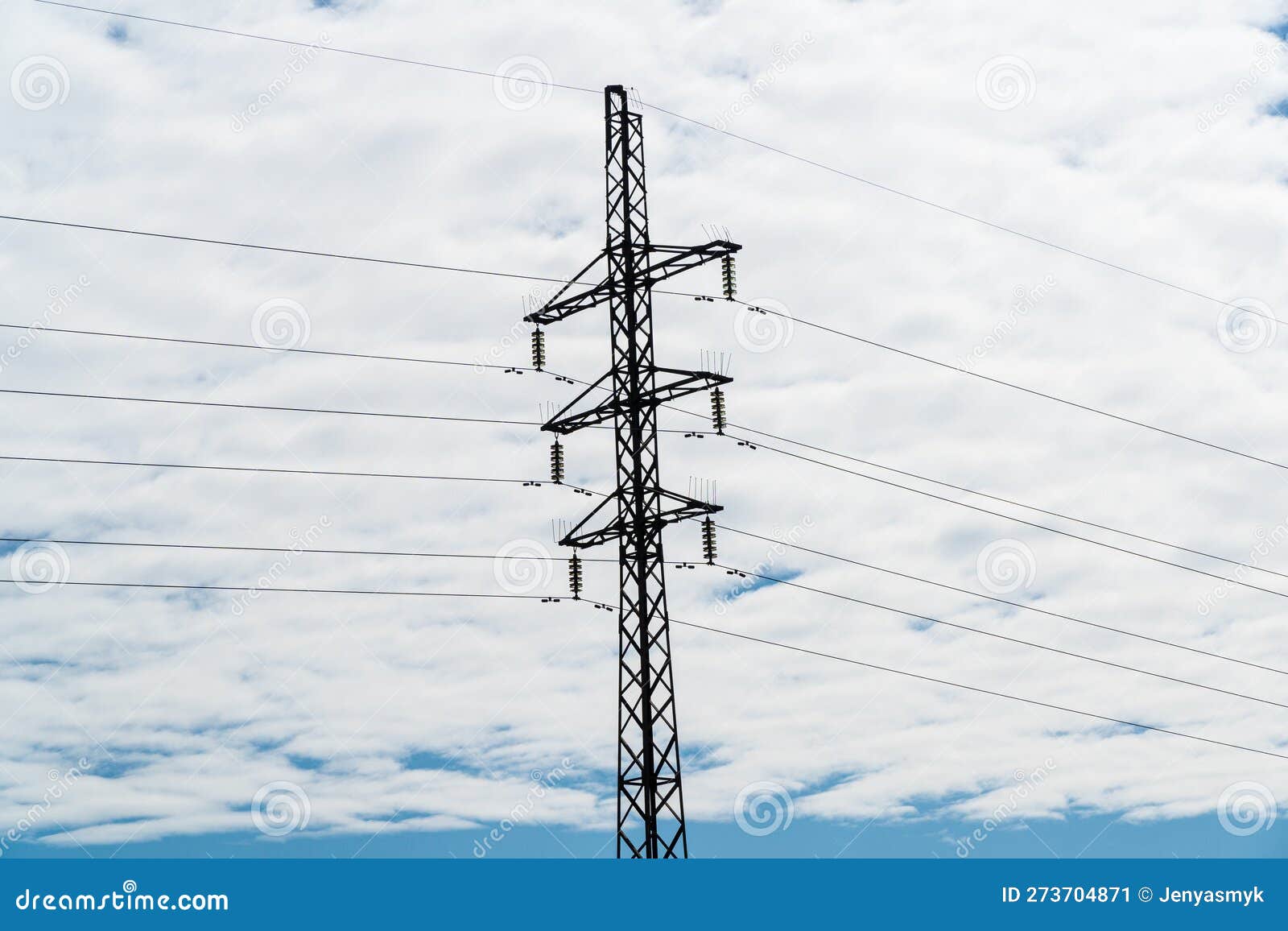 Electrical Power Lines and Towers. High Voltage Pole Stock Image ...