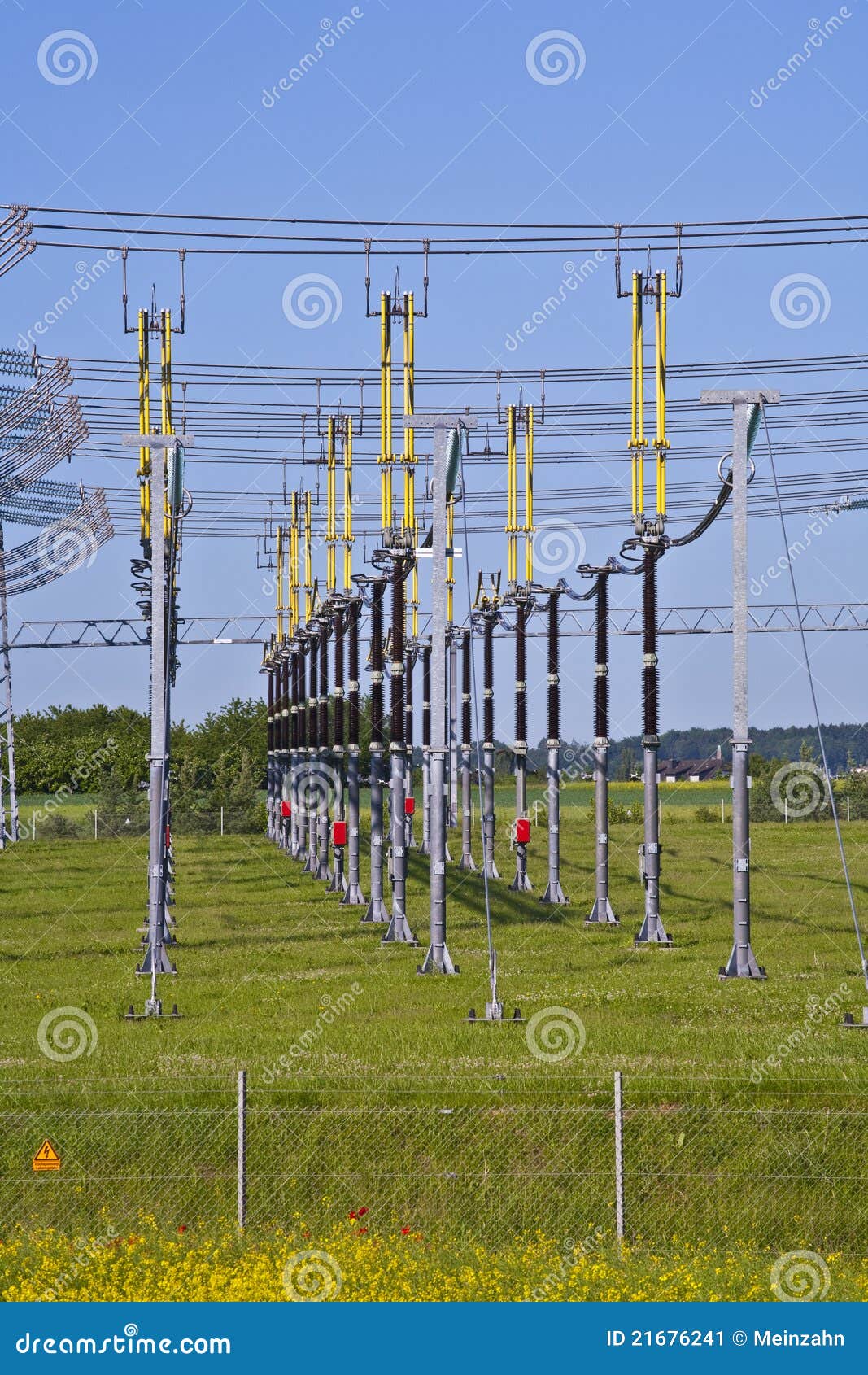 Electrical Power Plant in Colorful Stock Image - Image of flora ...