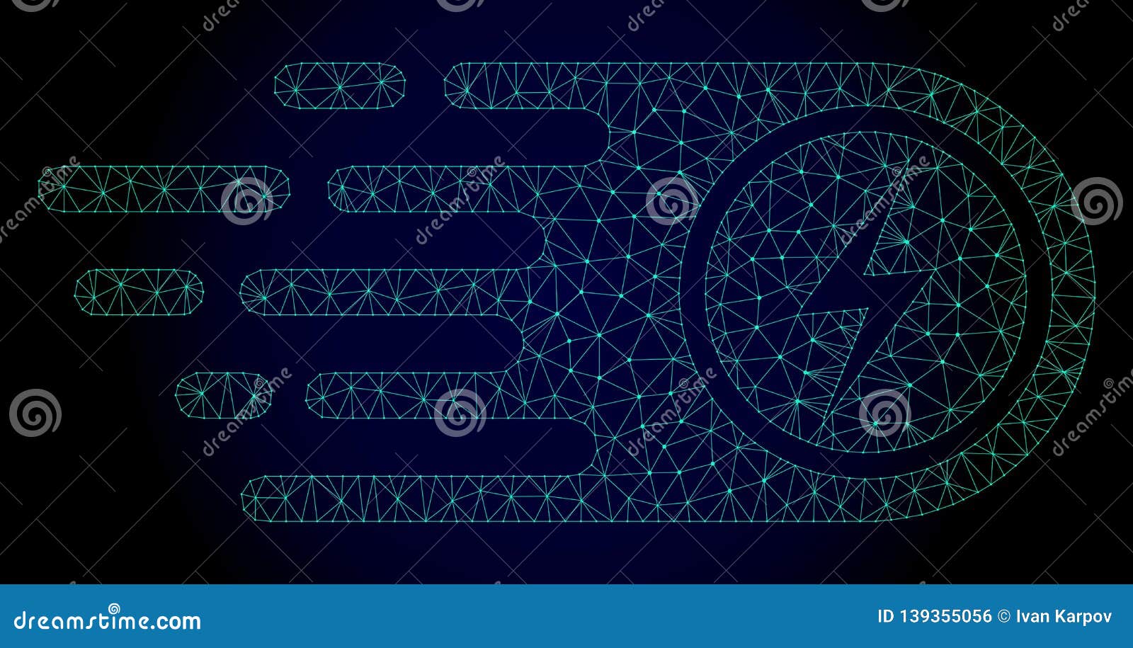 Electrical Power Polygonal Frame Vector Mesh with Fast Motion Effect ...