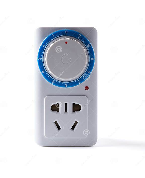 Electrical Power Socket with Timer with Clipping Path Stock Photo ...