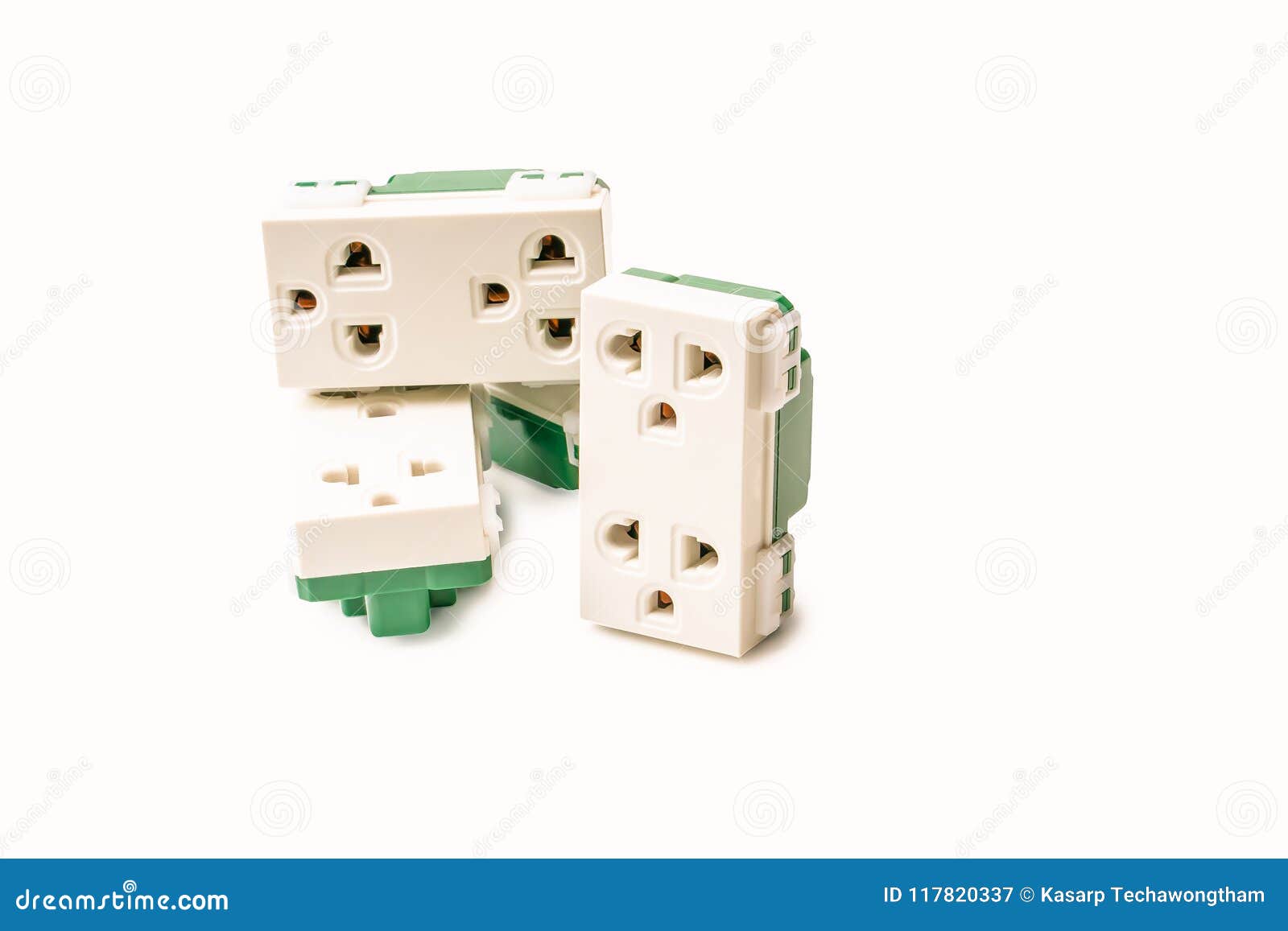 Electrical Power Socket on White Background , Stock Image - Image of ...