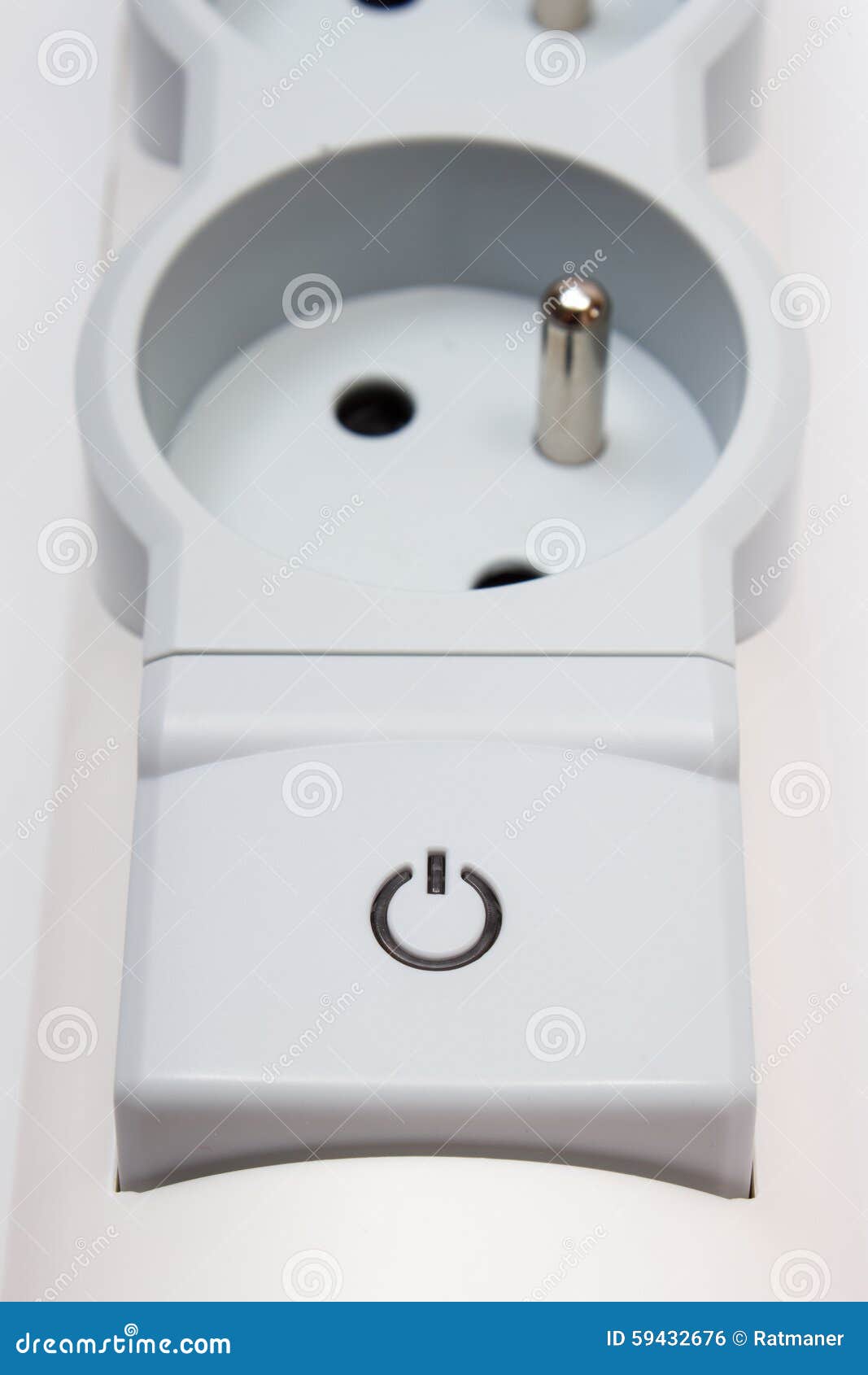 Electrical Power Strip with Switch on-off on White Background Stock ...