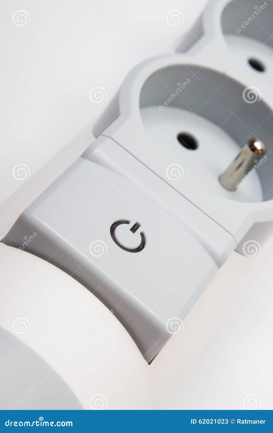 Electrical Power Strip with Switch on-off on White Background Stock ...