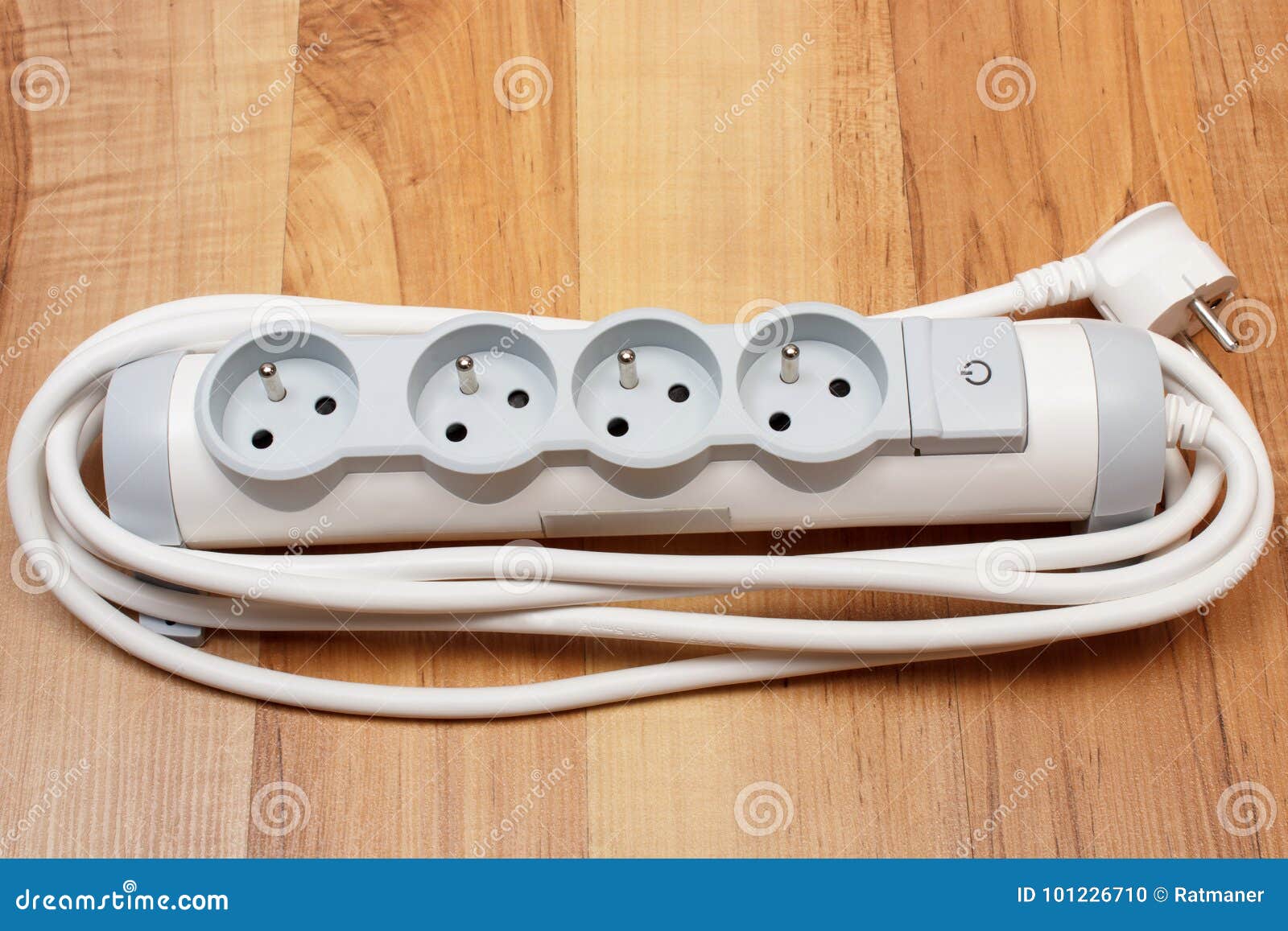 Electrical Power Strip with Switch on-off on Wooden Floor Stock Photo ...