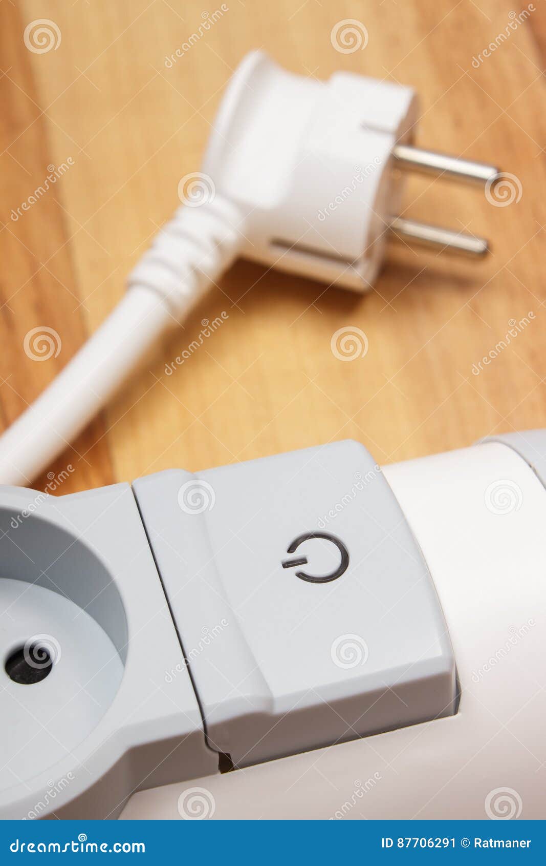 Electrical Power Strip with Switch on-off on Wooden Floor Stock Image ...