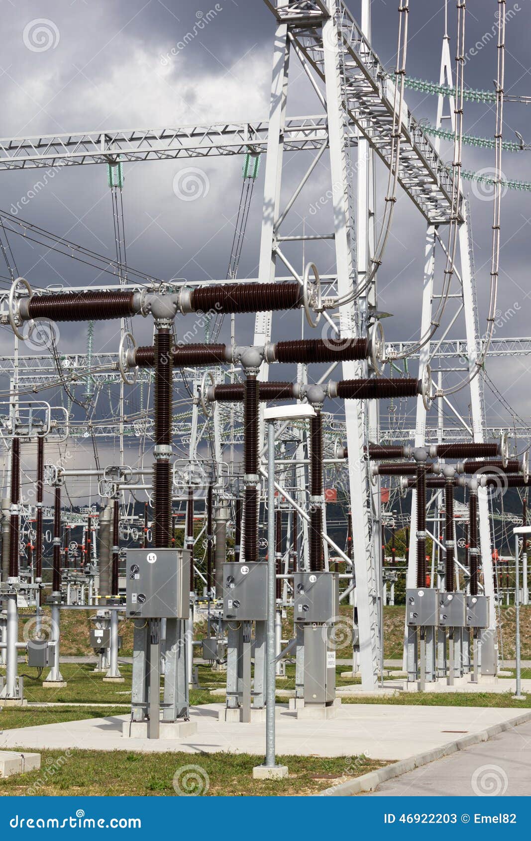 Electrical Power Substation. Stock Image - Image of pylon, engineering ...