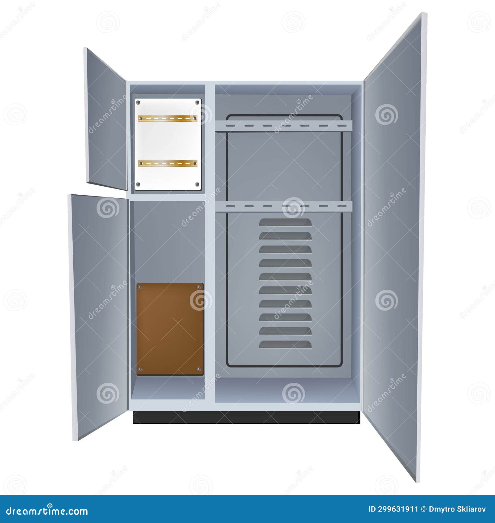 Electrical Power Switch Panel with Open Door. Isolated Vector ...