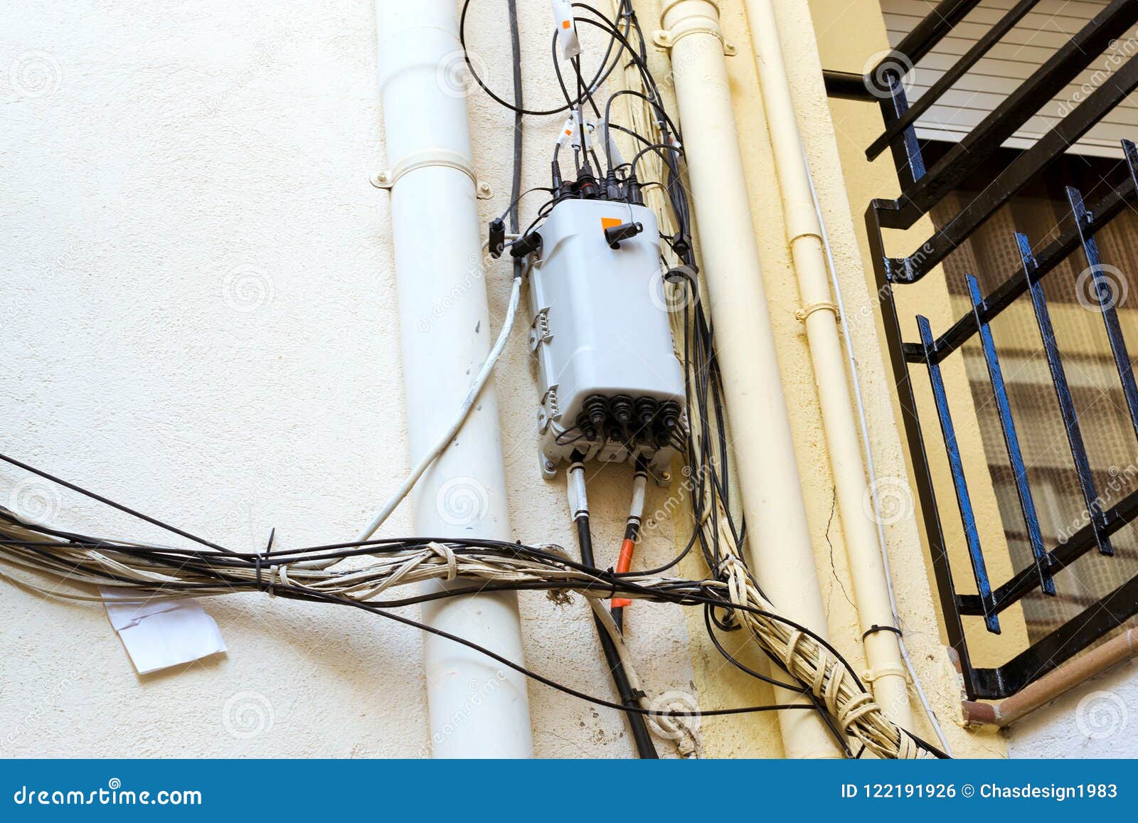 Electrical Power, Telephone and Internet Cables Stock Photo - Image of ...
