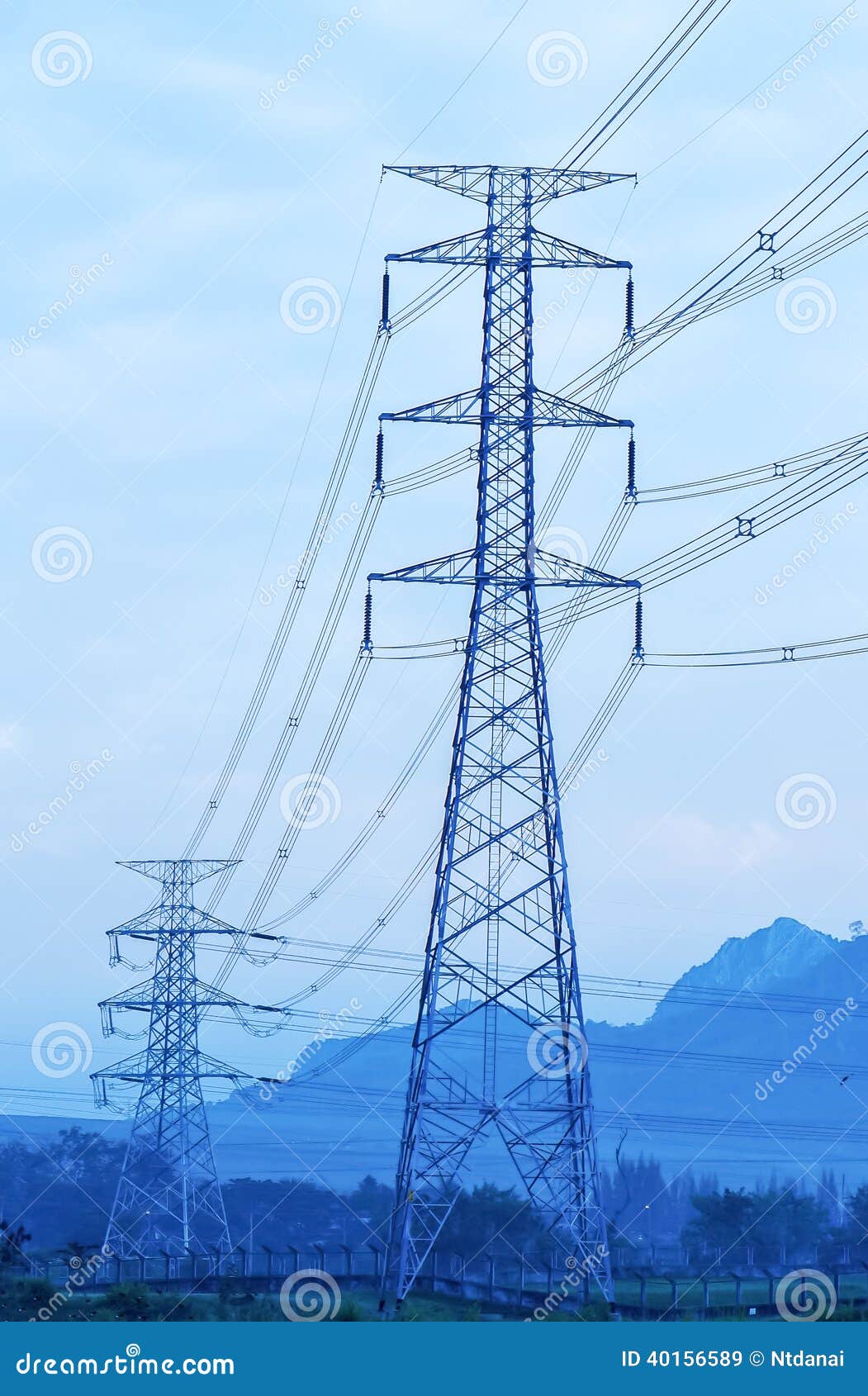Electrical power tower stock image. Image of cloud, evening - 40156589