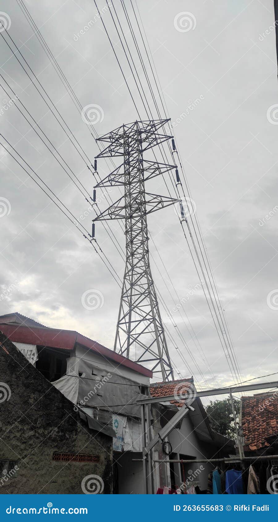 Electrical / Power Tower at Urban Residence Stock Image - Image of ...