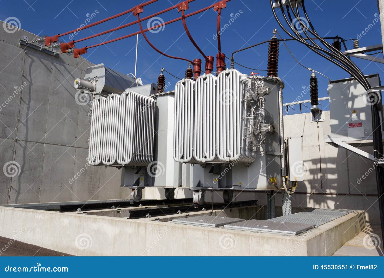 Electrical Power Transformer Stock Image - Image of vans, industry ...