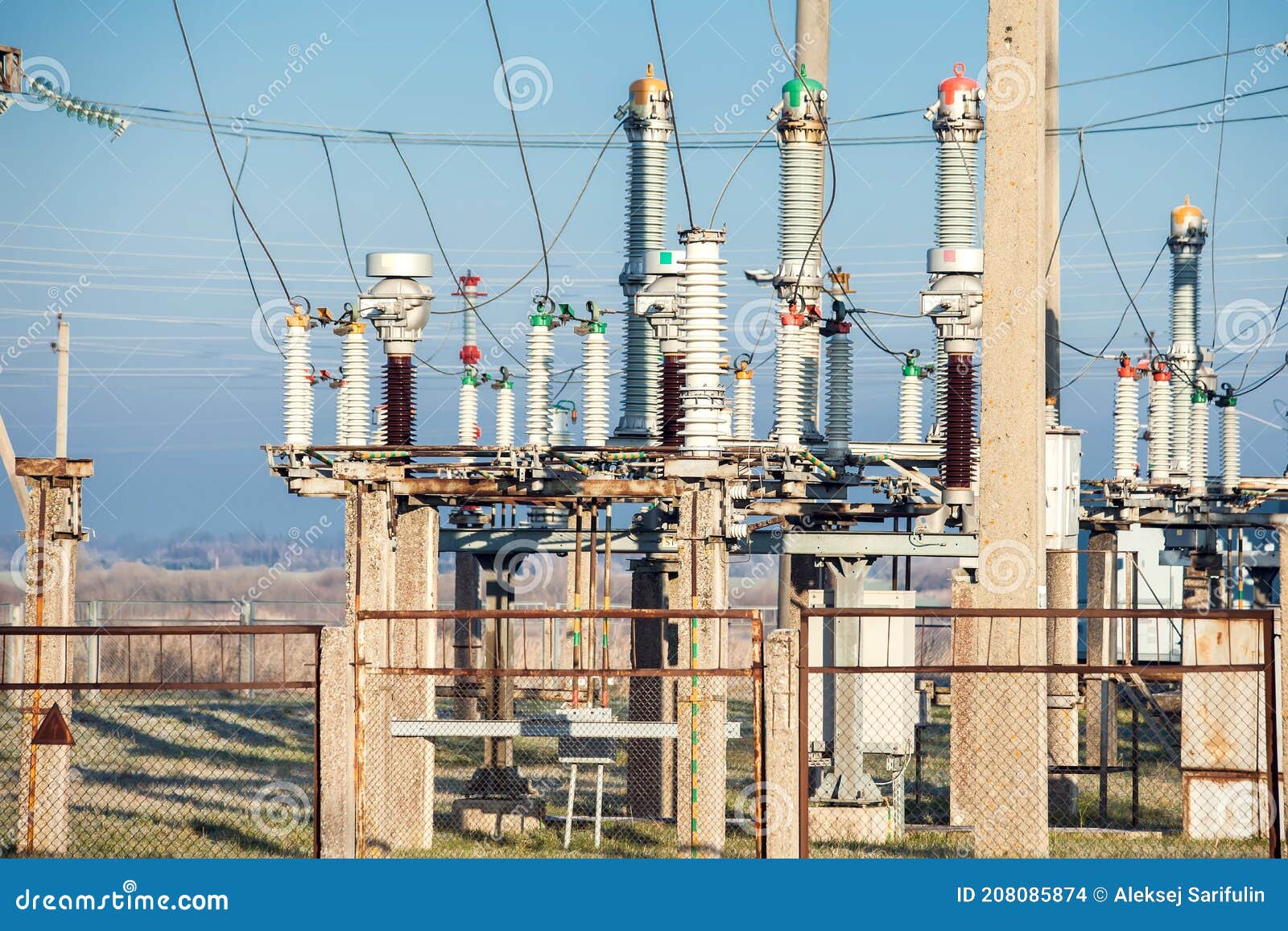 Electrical Power Transformer in High Voltage Substation Stock Photo ...