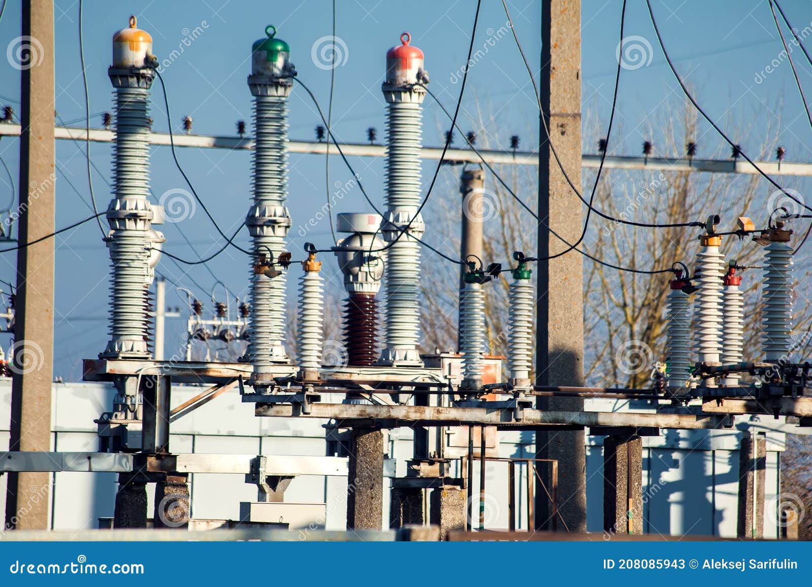 Electrical Power Transformer in High Voltage Substation Stock Image ...