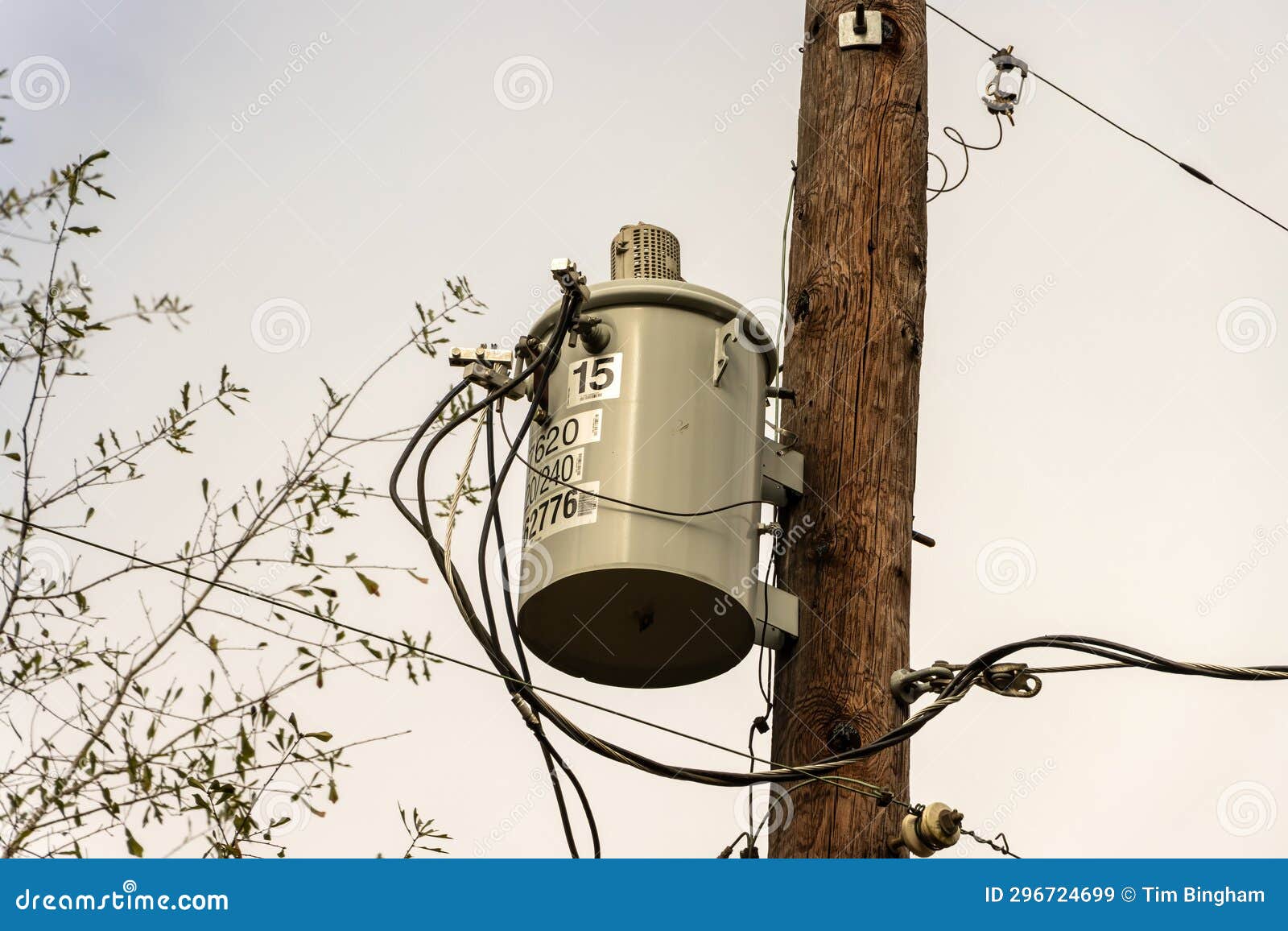 Electrical Power Transformer on Utility Pole Stock Image - Image of ...