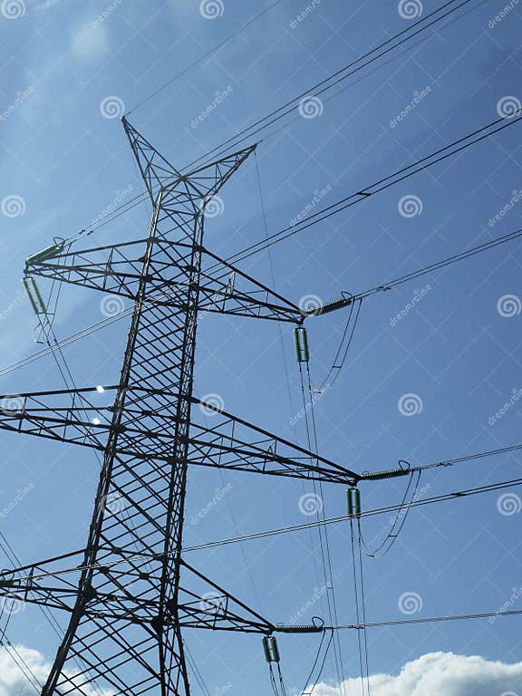 Electrical Power Transmission Stock Image - Image of stanchion, high ...