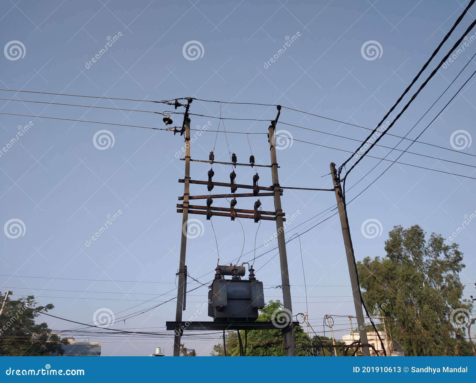 An Electrical Power Transmission System Stock Image - Image of ...