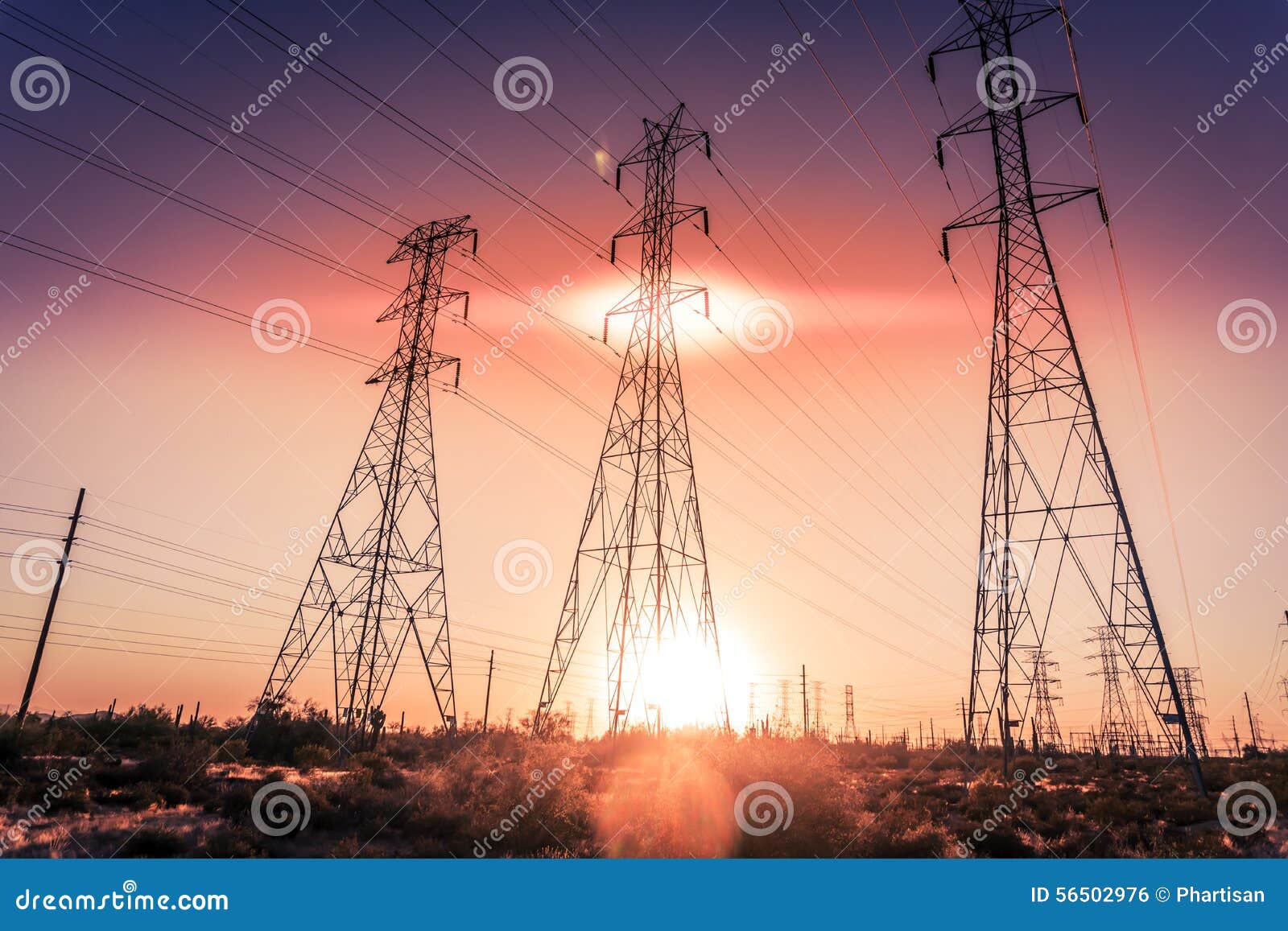 Electrical Power Transmission Towers Stock Photo - Image of supply ...