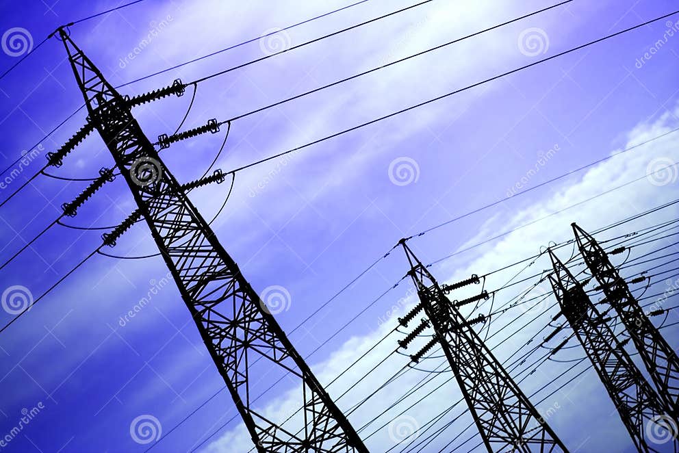 Electrical powerlines stock image. Image of mast, cable - 3517235