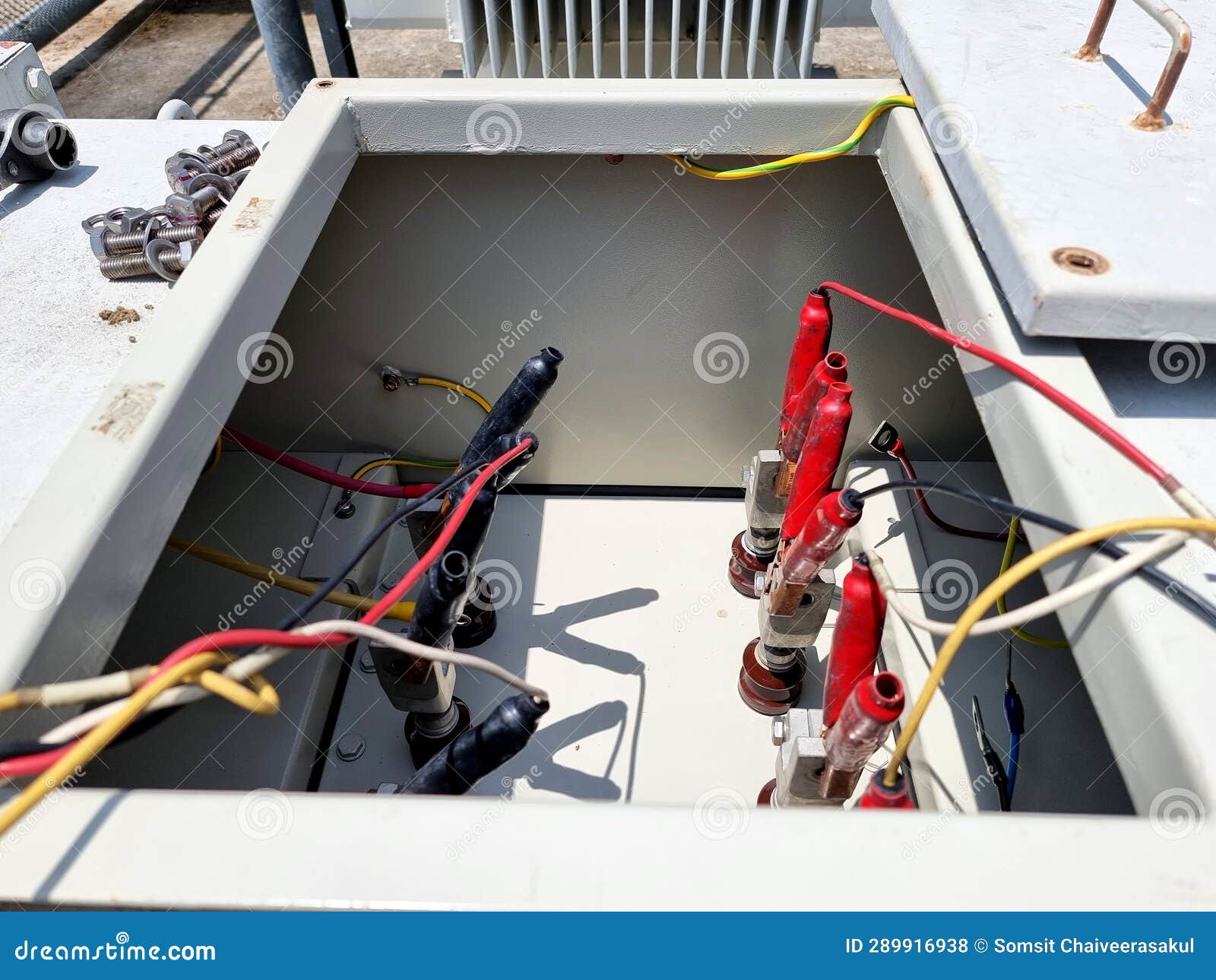 Electrical Preventive Maintenance at Site: the Test Cable Connects at ...