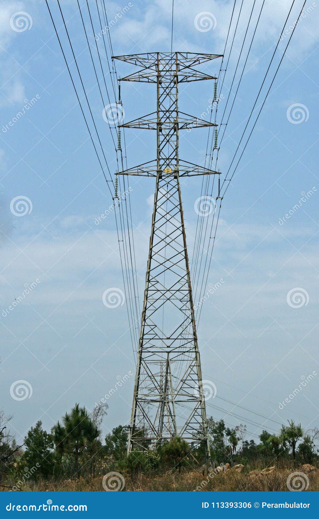 ELECTRICAL PYLON in NATURAL SETTING Stock Photo - Image of contrasting ...